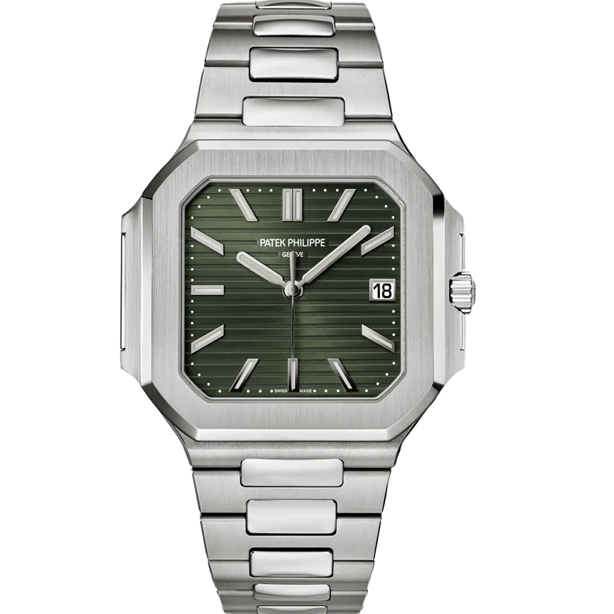 Patek Philippe Cubitus Sunburst Olive Green Dial 45mm Stainless Steel ...