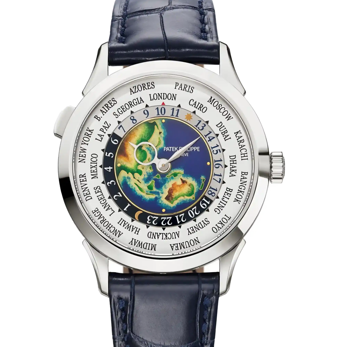 Patek Philippe World Time Complications White Gold Grand Feu Cloisonne ...