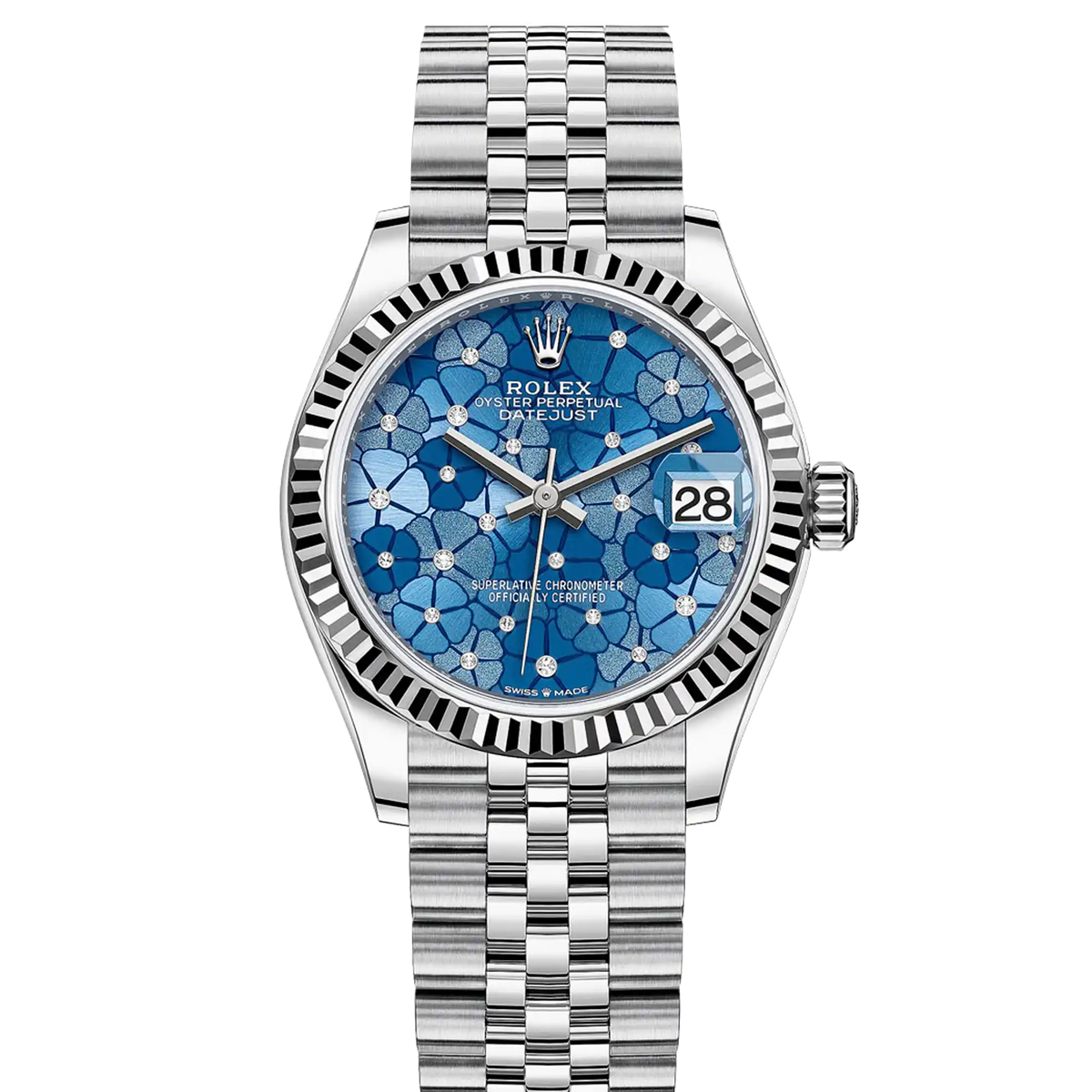 Rolex Datejust 31 Blue Floral Motif Diamond Dial Jubilee 278274 – Tiger ...