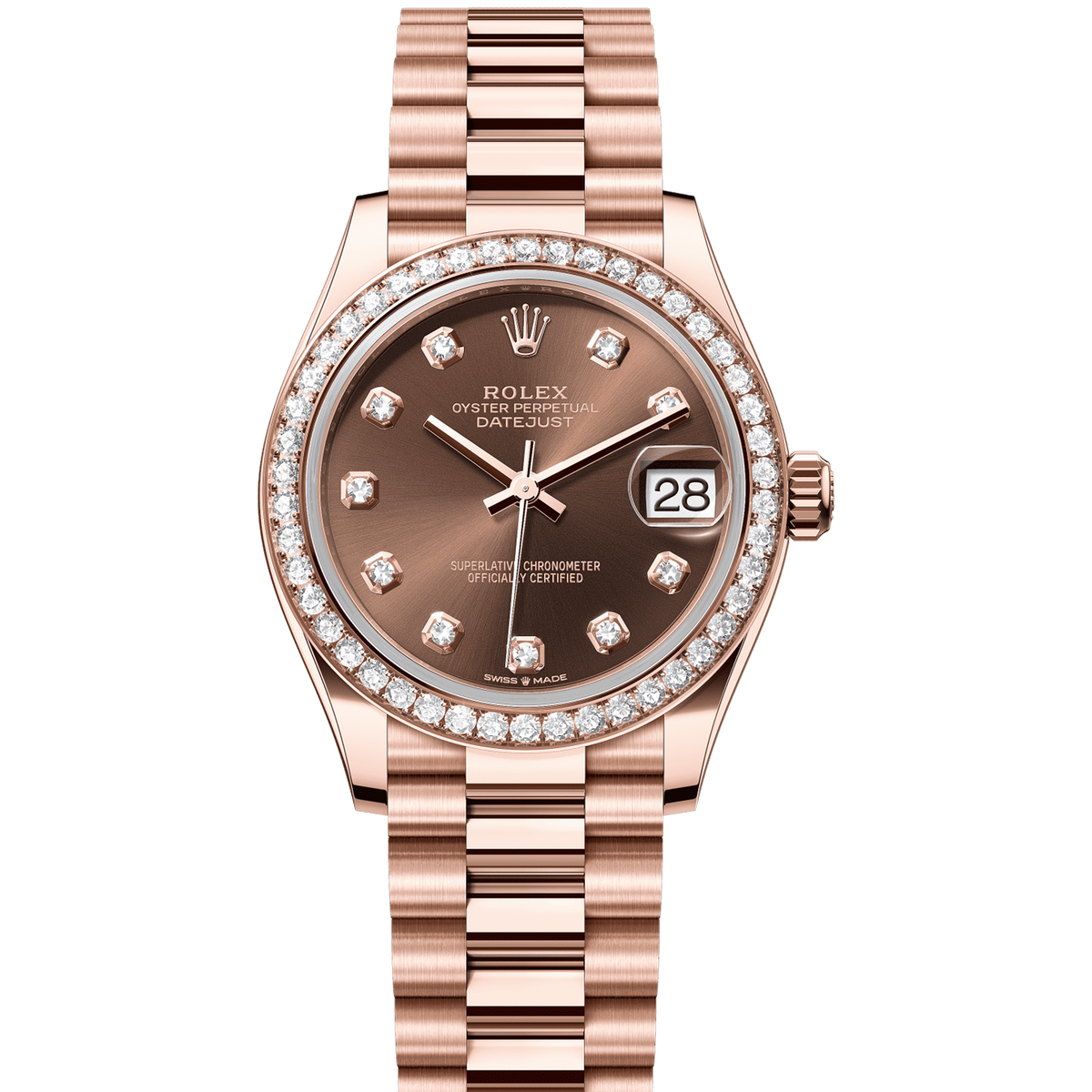 Rolex Datejust 31 Chocolate Diamond Rose Gold 278285RBR – Tiger River ...
