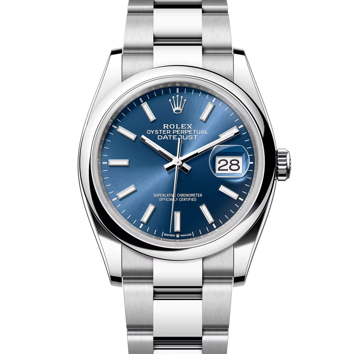 Rolex Datejust 36 Bright Blue Index Oyster Datejust 126200 - Pre-owned ...