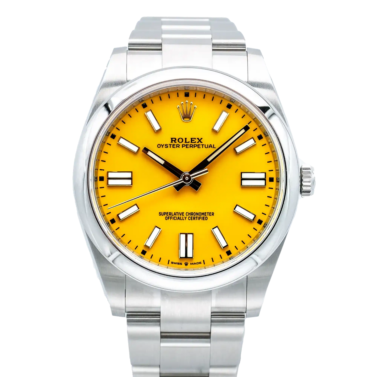 Rolex Oyster Perpetual 41 Yellow Dial 124300 - Pre-owned – Tiger River ...