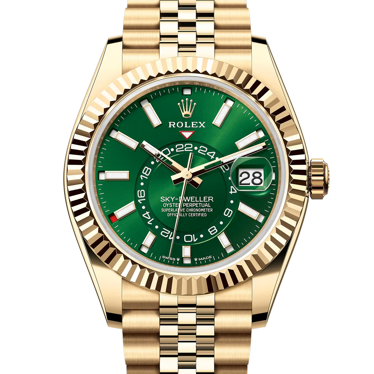 Rolex Sky Dweller Bright Green Dial Yellow Gold Jubilee 336938 - 2025 ...